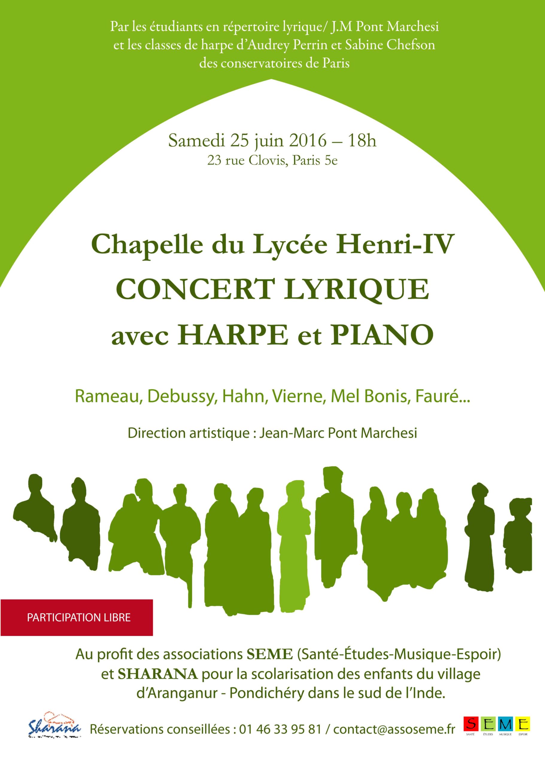 Concert lyrique avec harpe et piano > Lycée Henri-IV